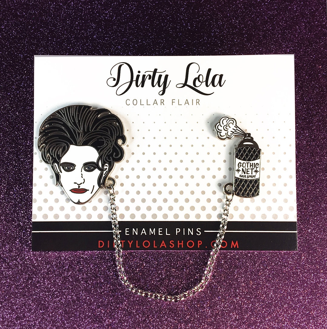 Robert Smith - Big Hair - Gothic Net - Hard Enamel Pin - Collar Pins ...