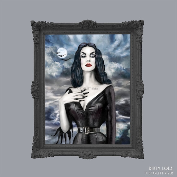 Vampira Gothic Illustration Art Print Fan Art Spooky - Etsy