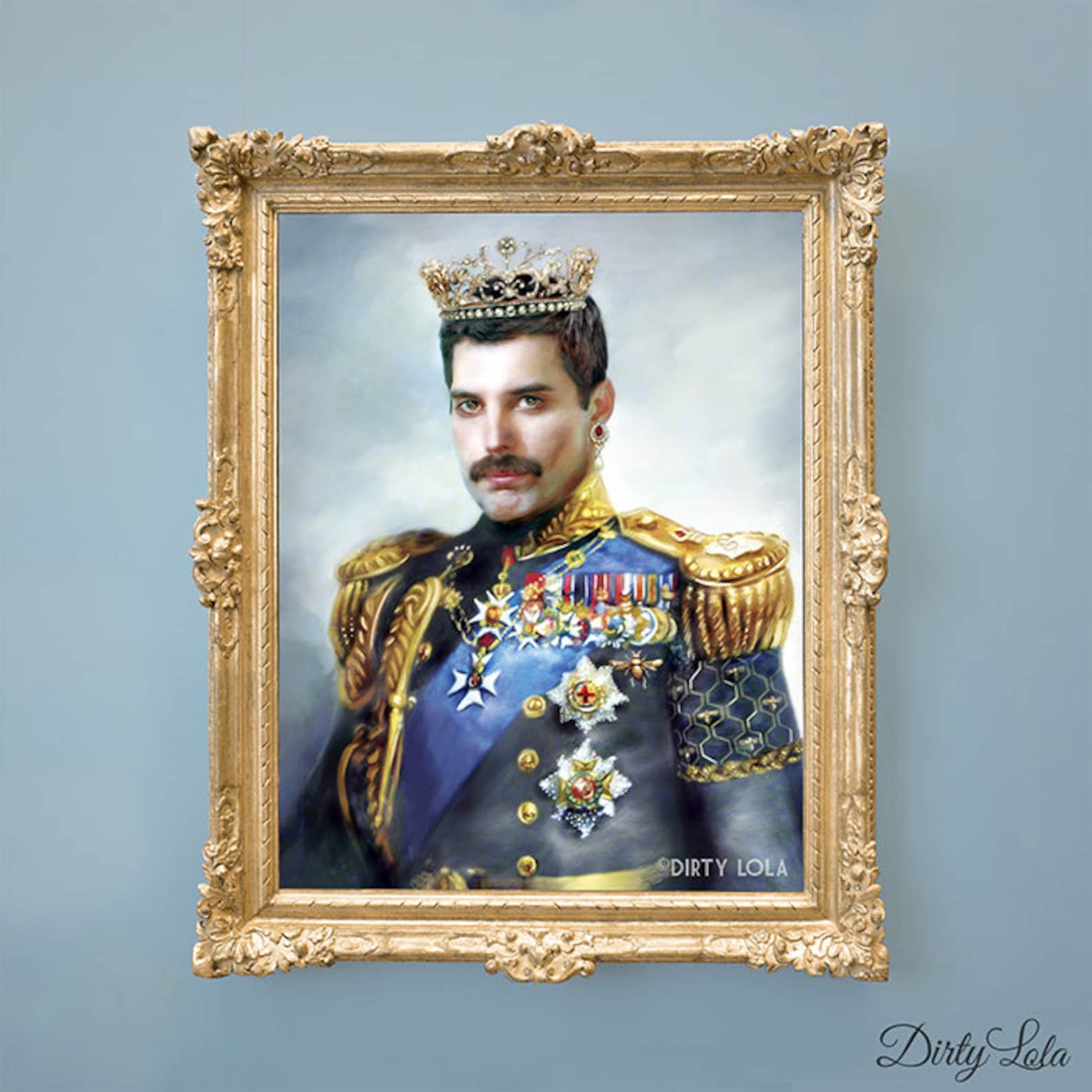 Bohemian Royalty Portrait Illustration Art Print Fan - Etsy