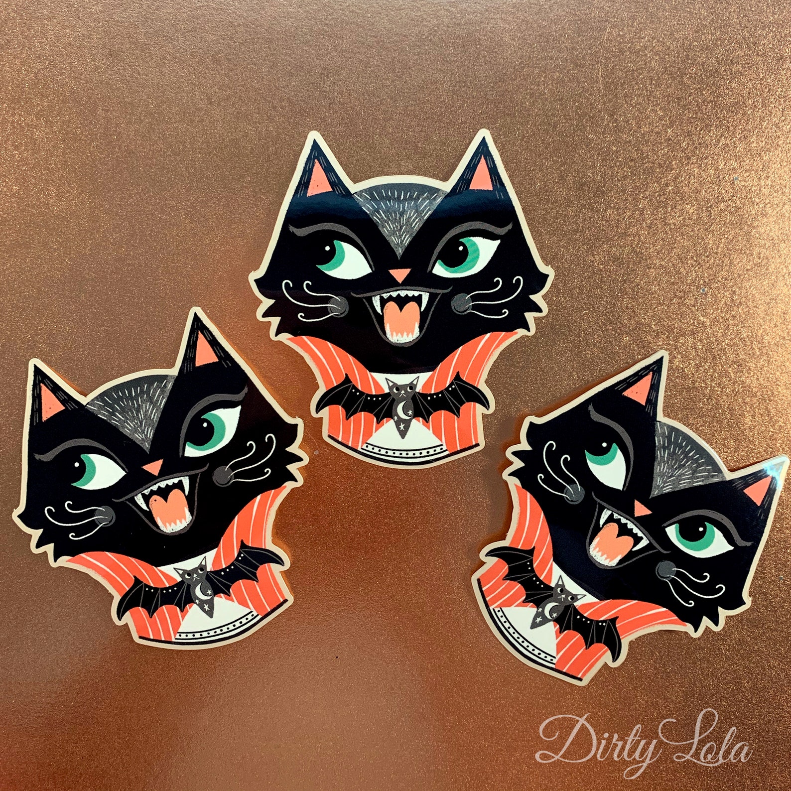 Vampire Cat Sticker Halloween Cat Spooky Cat Artist | Etsy