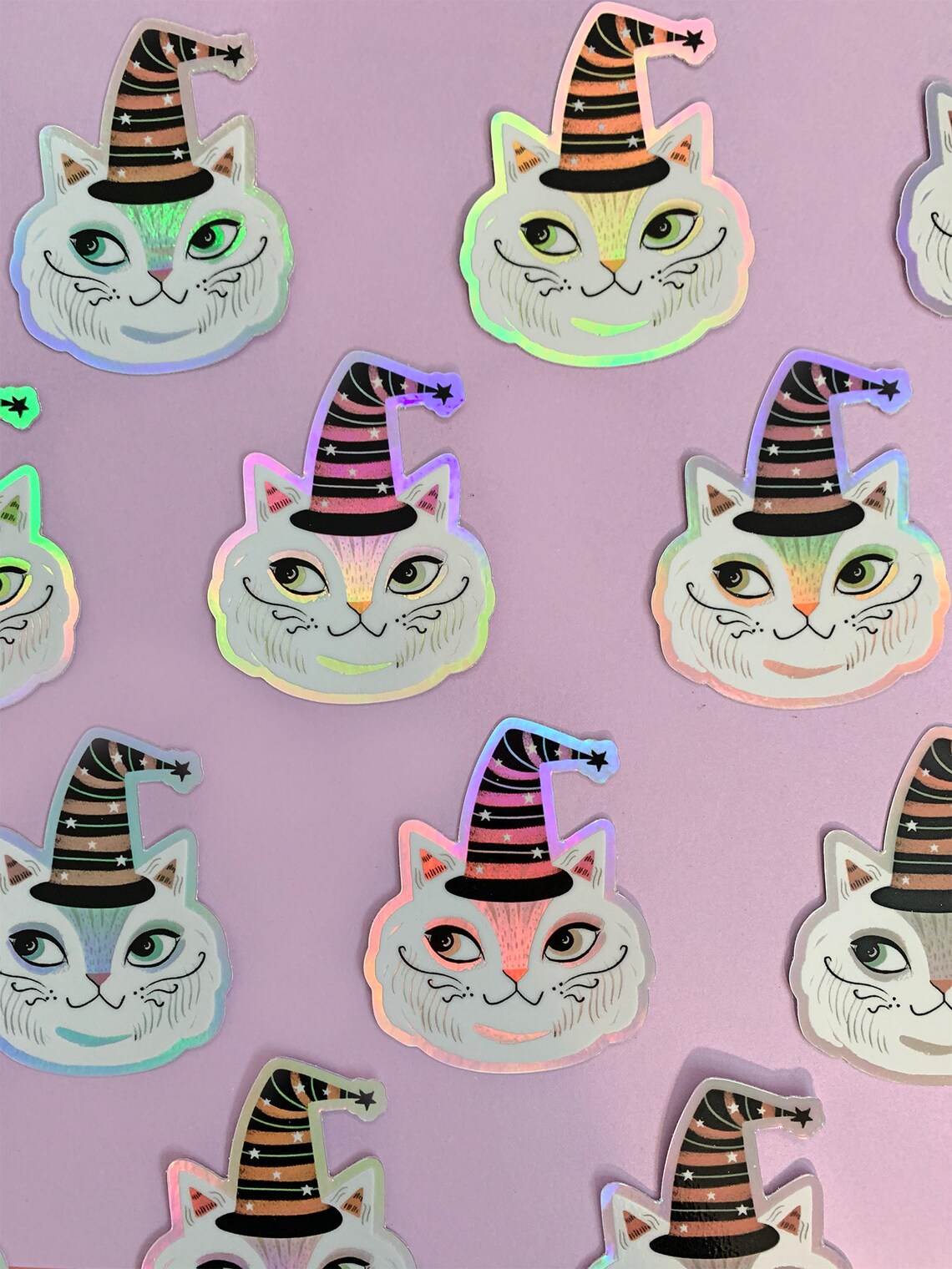 Wicked Witch Cat Sticker Halloween Cat Spooky Cat Artist - Etsy
