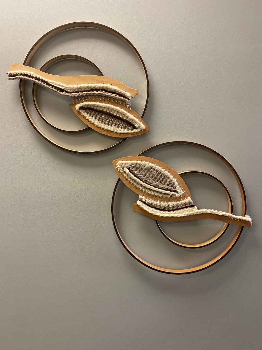 Set of Two Yarn Wall Decor Pieces Unique Tapestry Wall Art Living Room ...