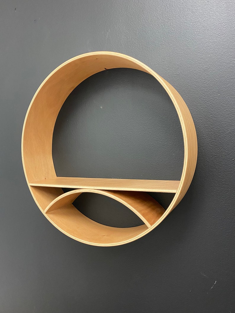 Circular Mahogany Custom Shelving Custom Round Wall Decor | Etsy