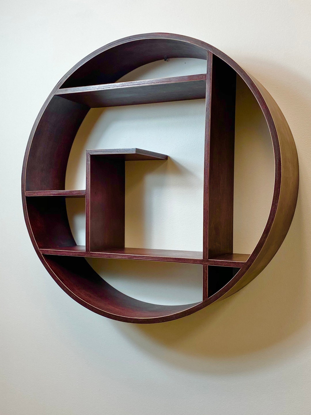 Large Maple Round Wall Shelf: Mid Century Modern Zen Decor (30 Inch) - Etsy