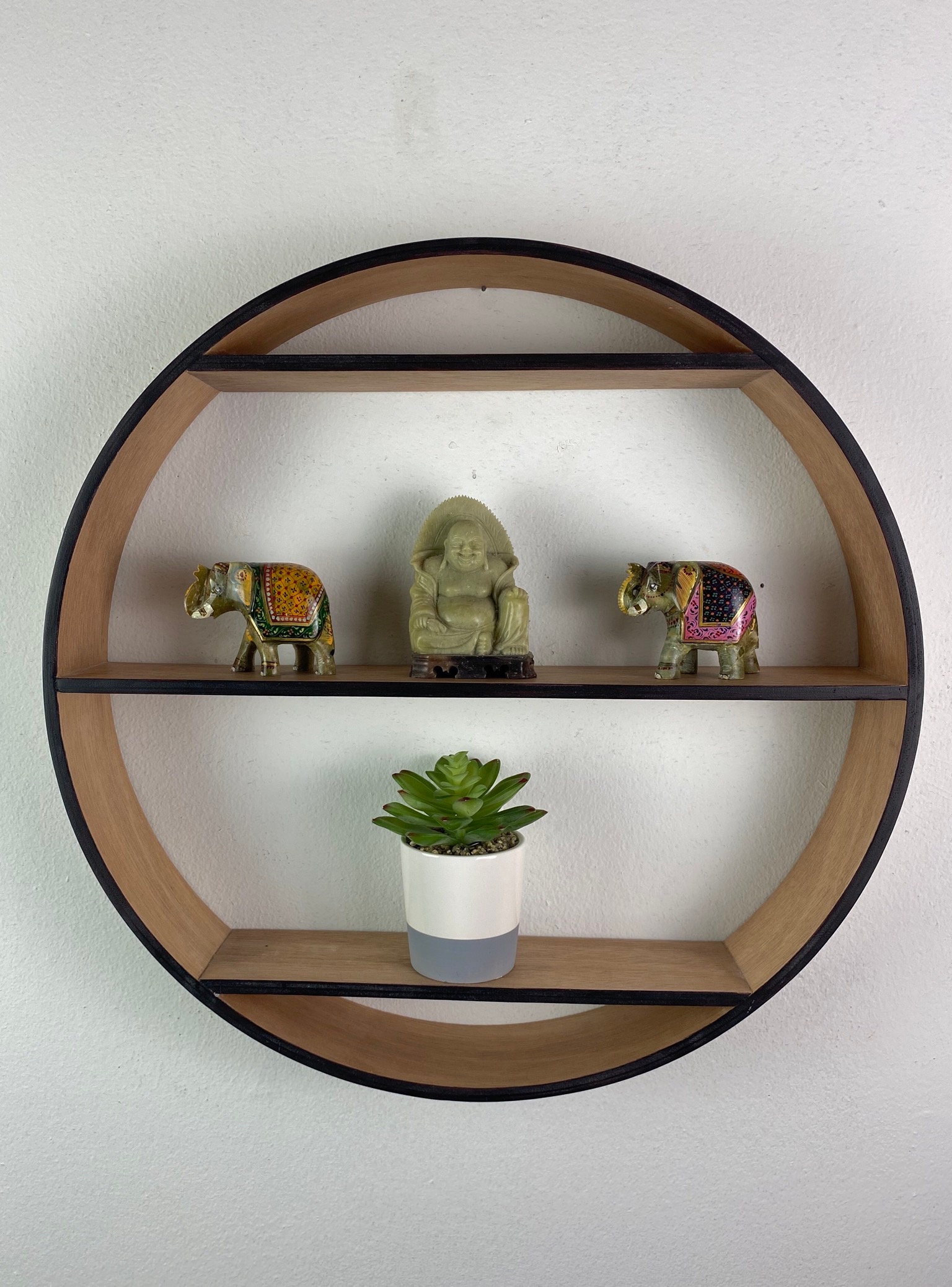 Round Shaped Wood Wall Shelves (26") | atelier-yuwa.ciao.jp