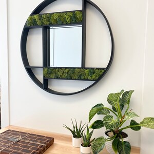 Large Round Moss Mirror: Modern Rainforest Wall Decor - Etsy