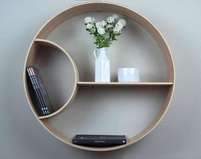 Modern Shelf Decor Wall Shelving Floating Round Shelf HALF MOON - Etsy