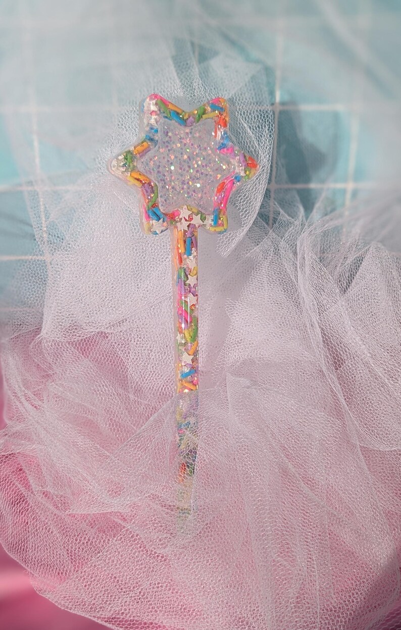 Rainbow Resin Fairy Princess Wand - Etsy