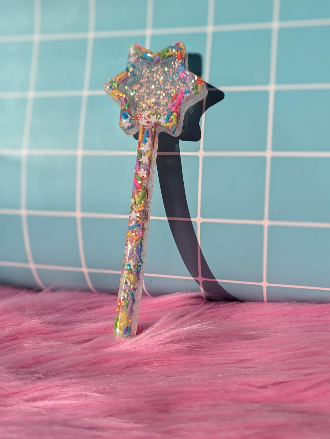 Rainbow Resin Fairy Princess Wand - Etsy