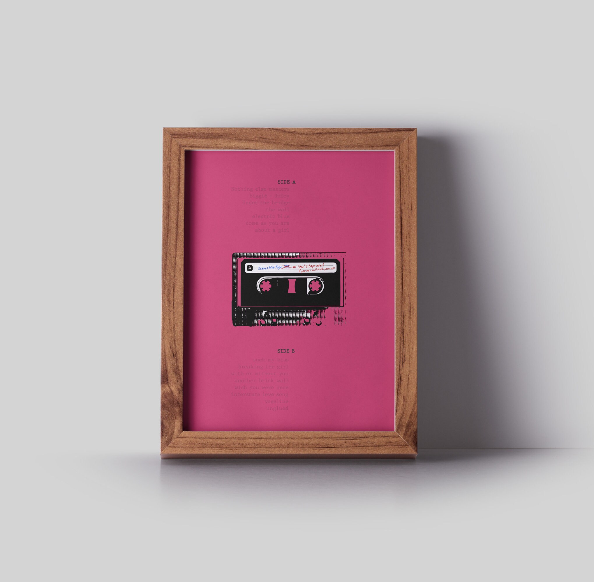 Personalised Cassette Mix Tape Printable PDF Custom Retro Music Poster ...