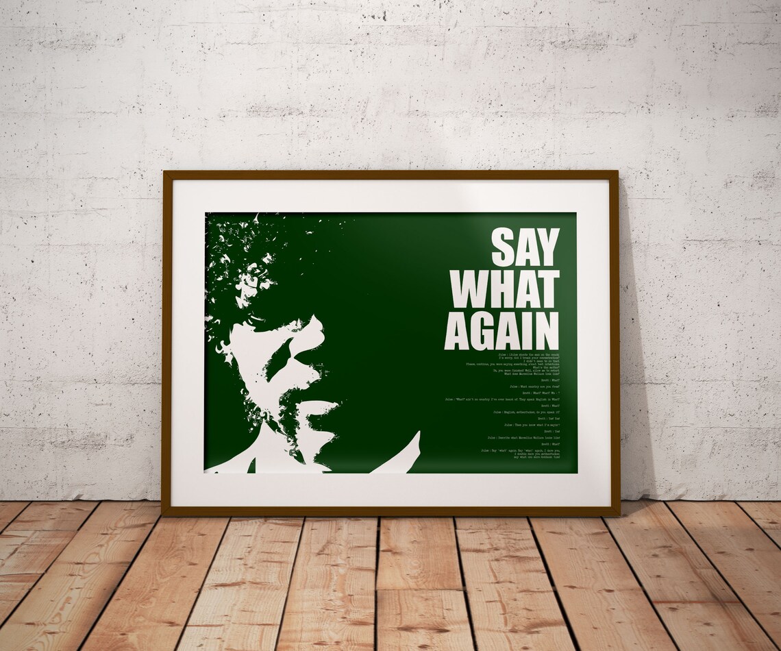 Pulp Fiction Samuel L Jackson Say What Again Custom Wall Art Poster - Etsy