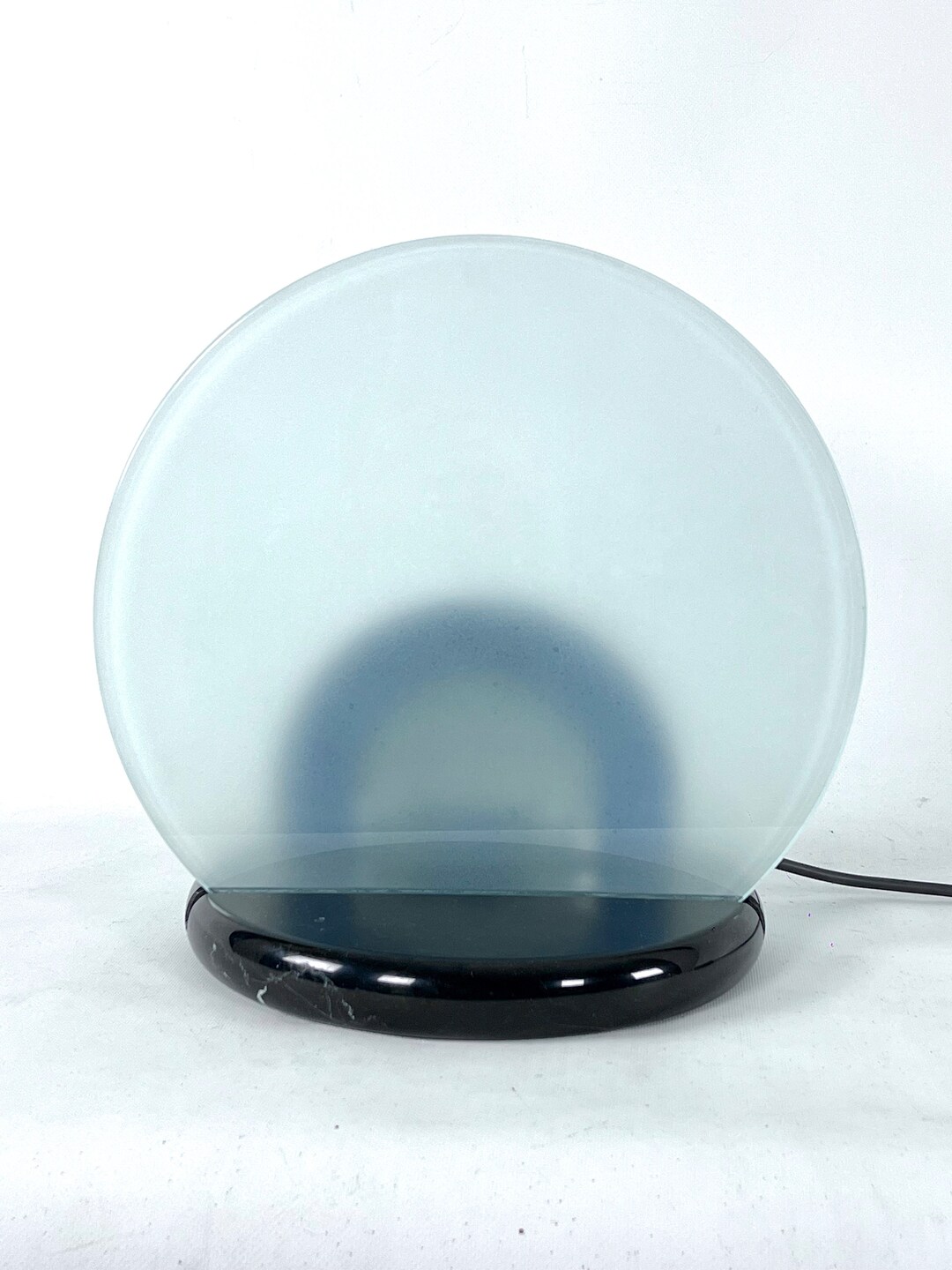 Mid-century Gong Table Lamp in Marble and Glass by Bruno Gecchelin for ...