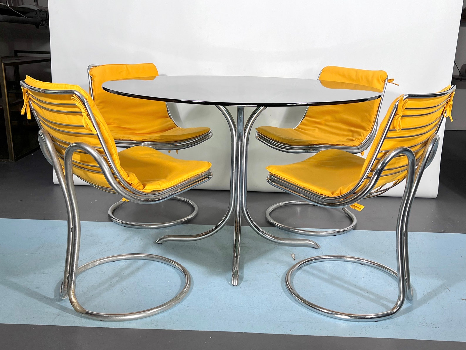 Vintage Space Age Dinner Table and Four Chairs in the Manner - Etsy