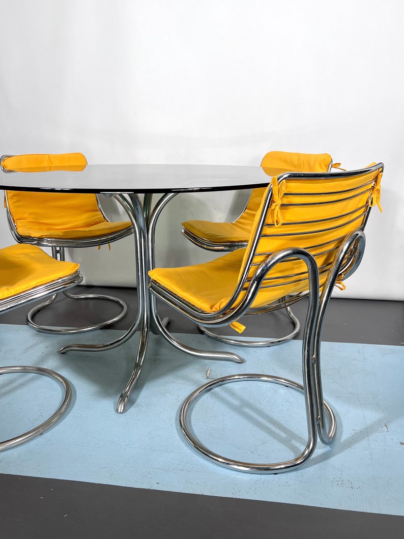 Vintage Space Age Dinner Table and Four Chairs in the Manner - Etsy