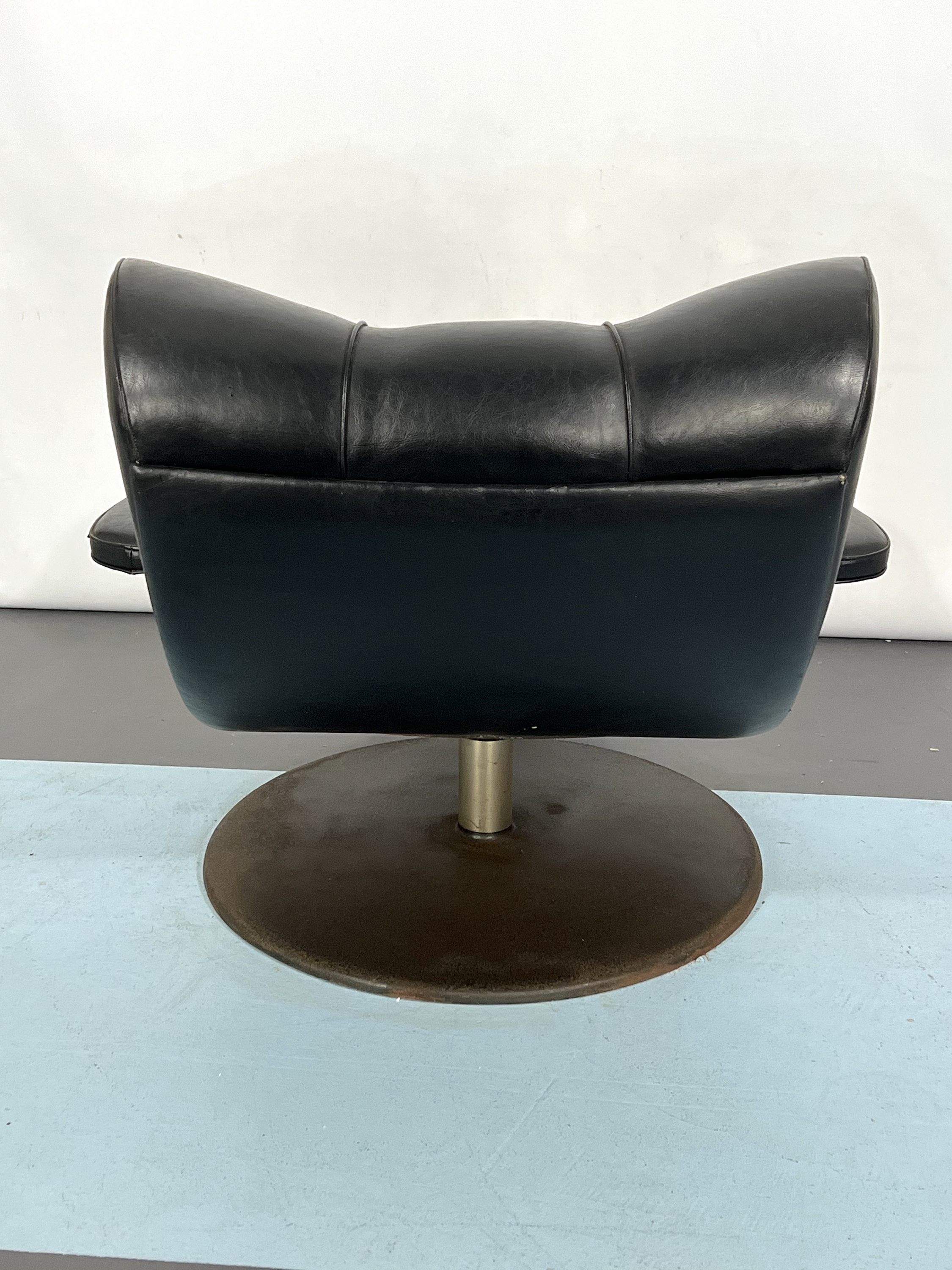 Vintage Italian Black Swivel Armchair From 60s - Etsy