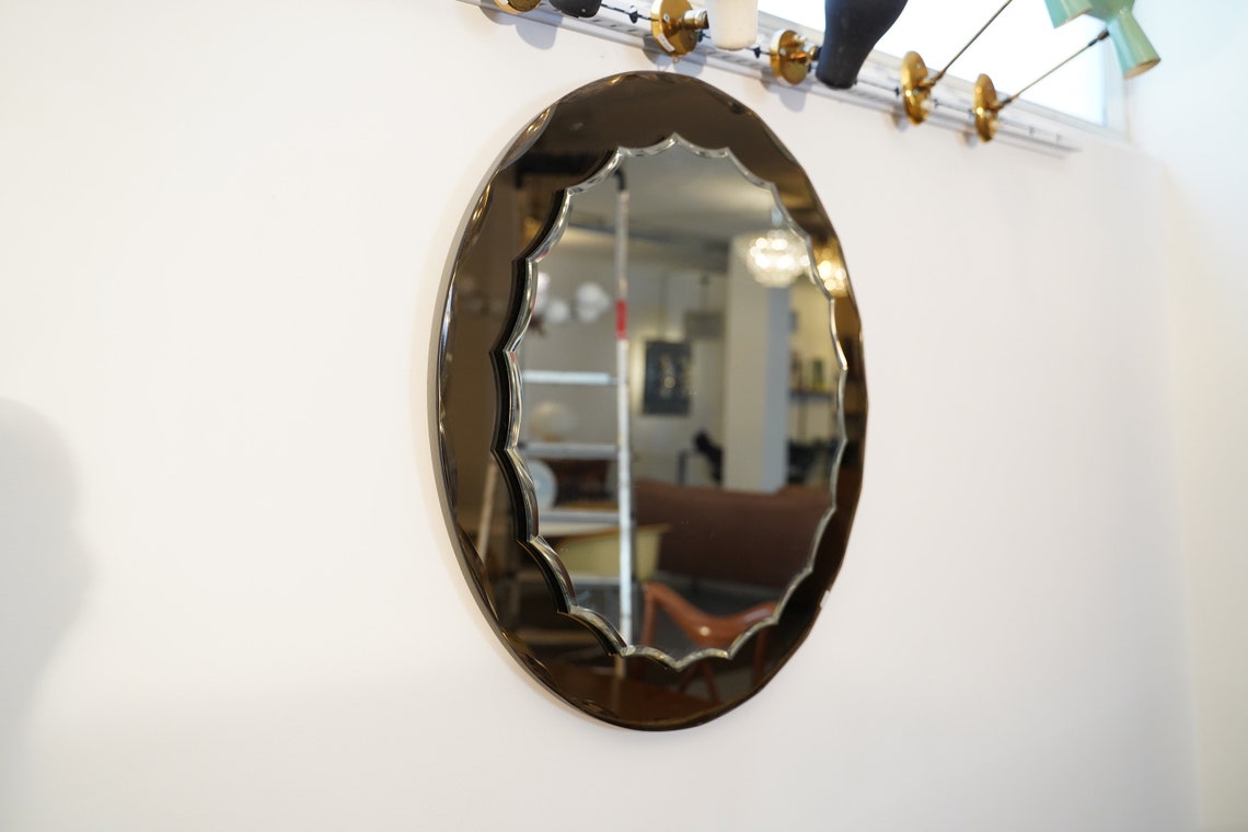 Espejo de bronce vintage italiano de Cristal Art | Etsy