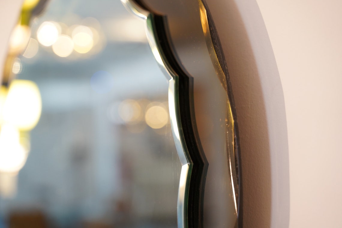 Espejo de bronce vintage italiano de Cristal Art | Etsy