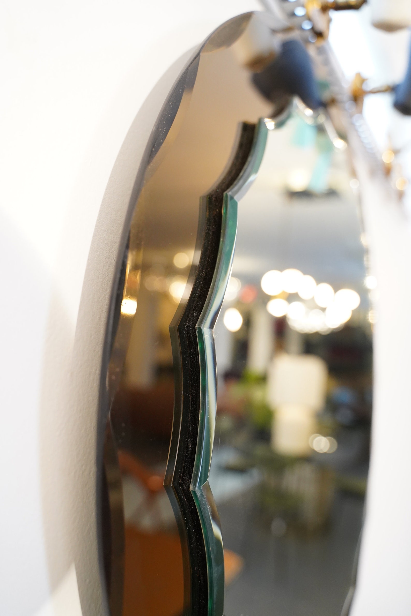 Espejo de bronce vintage italiano de Cristal Art | Etsy