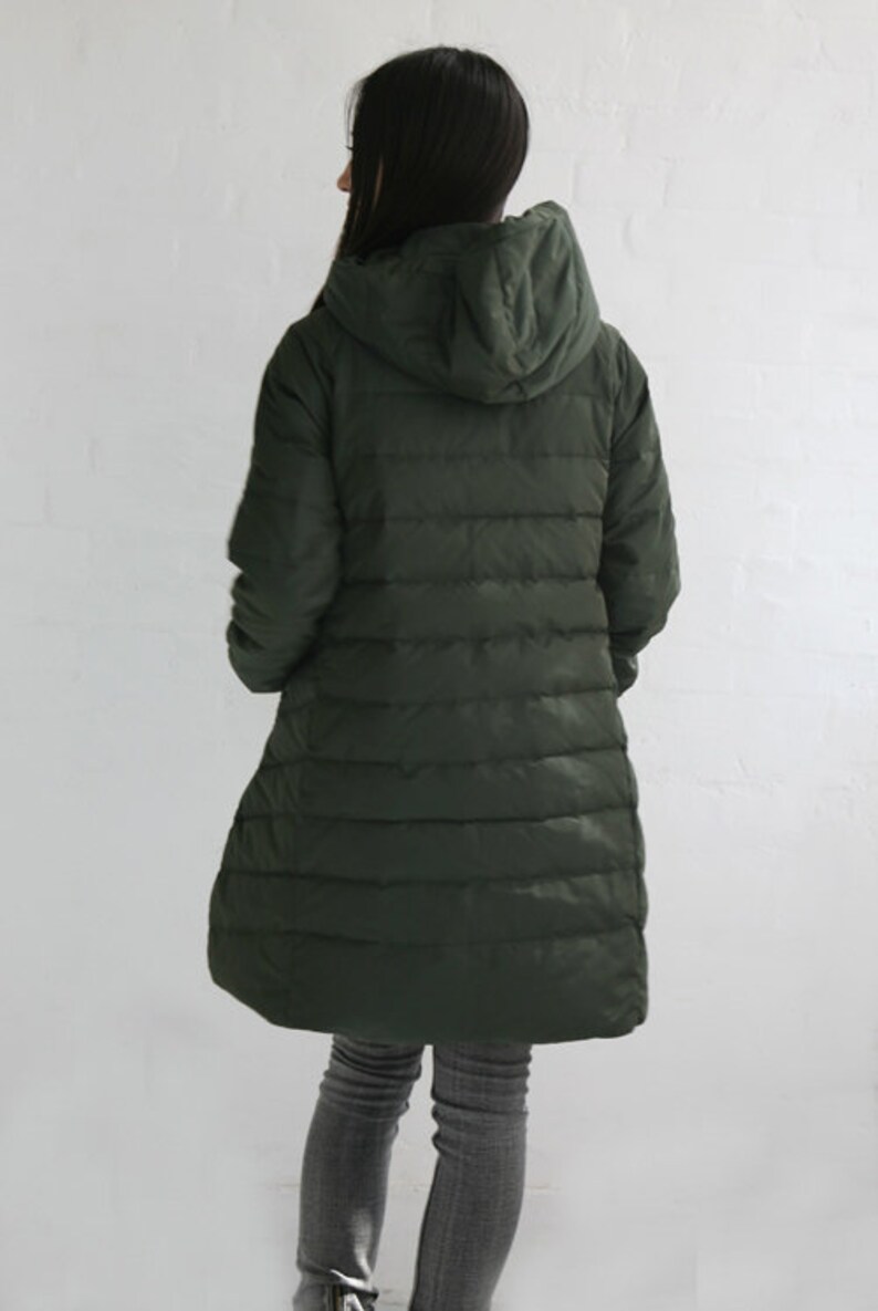 A-line Winter Puffer Coat Down Jacket Thick Women Hooded Down | Etsy UK