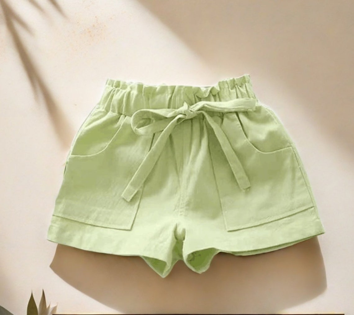 Girls Sewing Pattern With Written Instruction Girl Shorts Pattern Linen ...