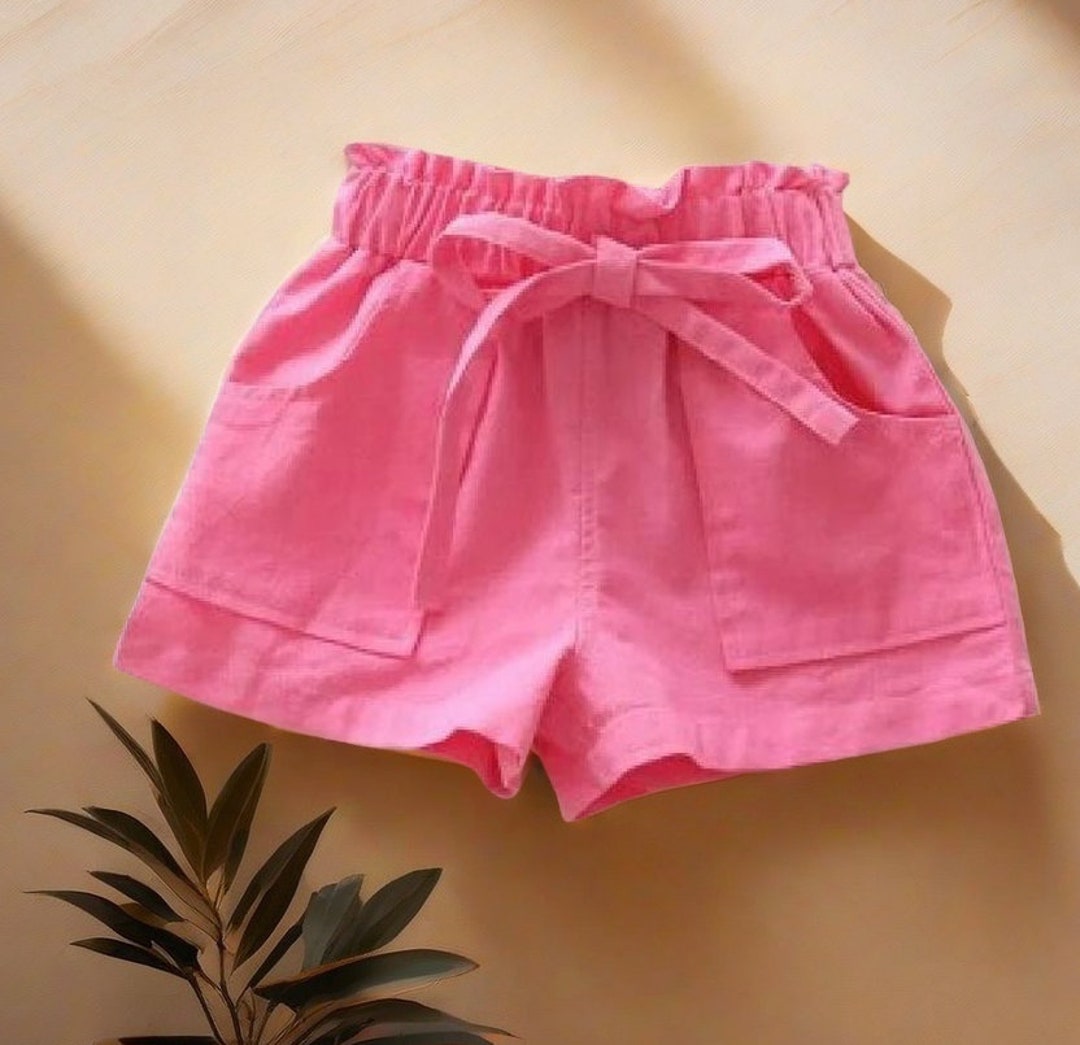 Girls Sewing Pattern With Written Instruction Girl Shorts Pattern Linen ...