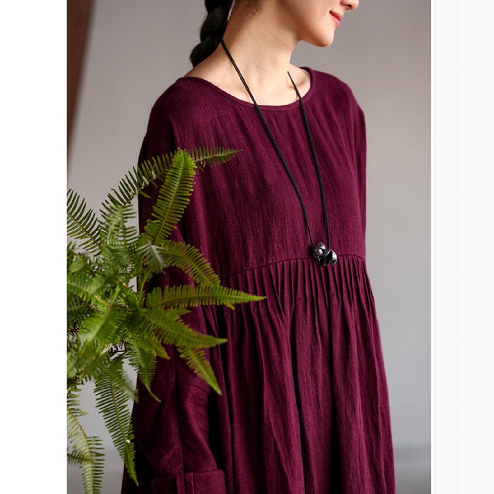 100% Linen Women Dresses Women Dresses Washed Linen Dress V - Etsy