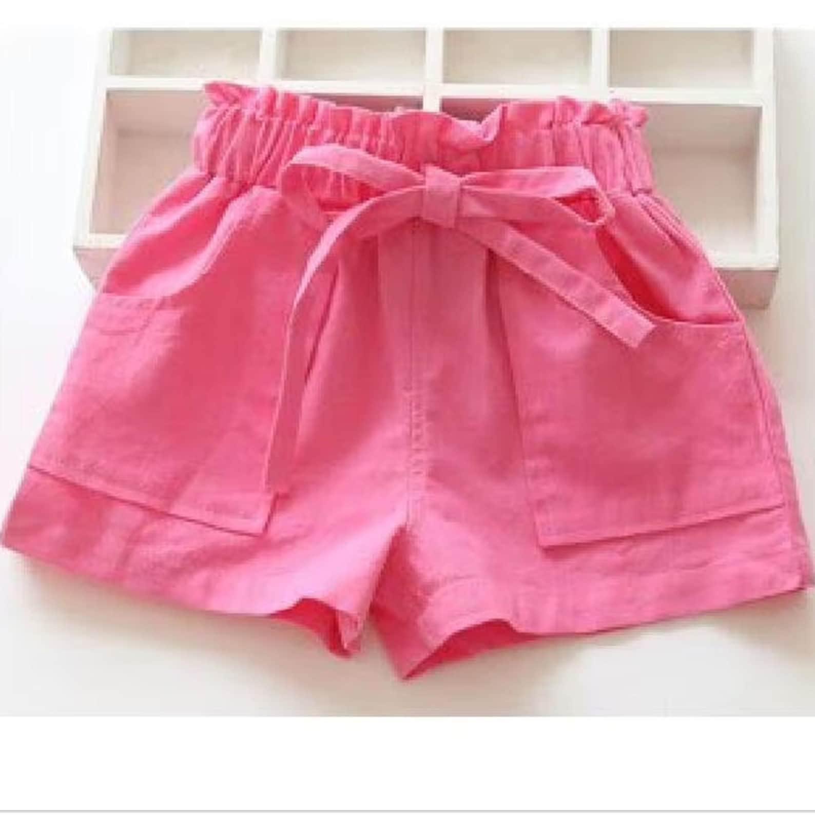 Girls Sewing Pattern With Written Instruction Girl Shorts Pattern Linen ...