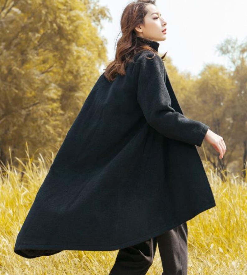 One Button Women Wool Coat Fall Wool Jacket Wool Jackets - Etsy