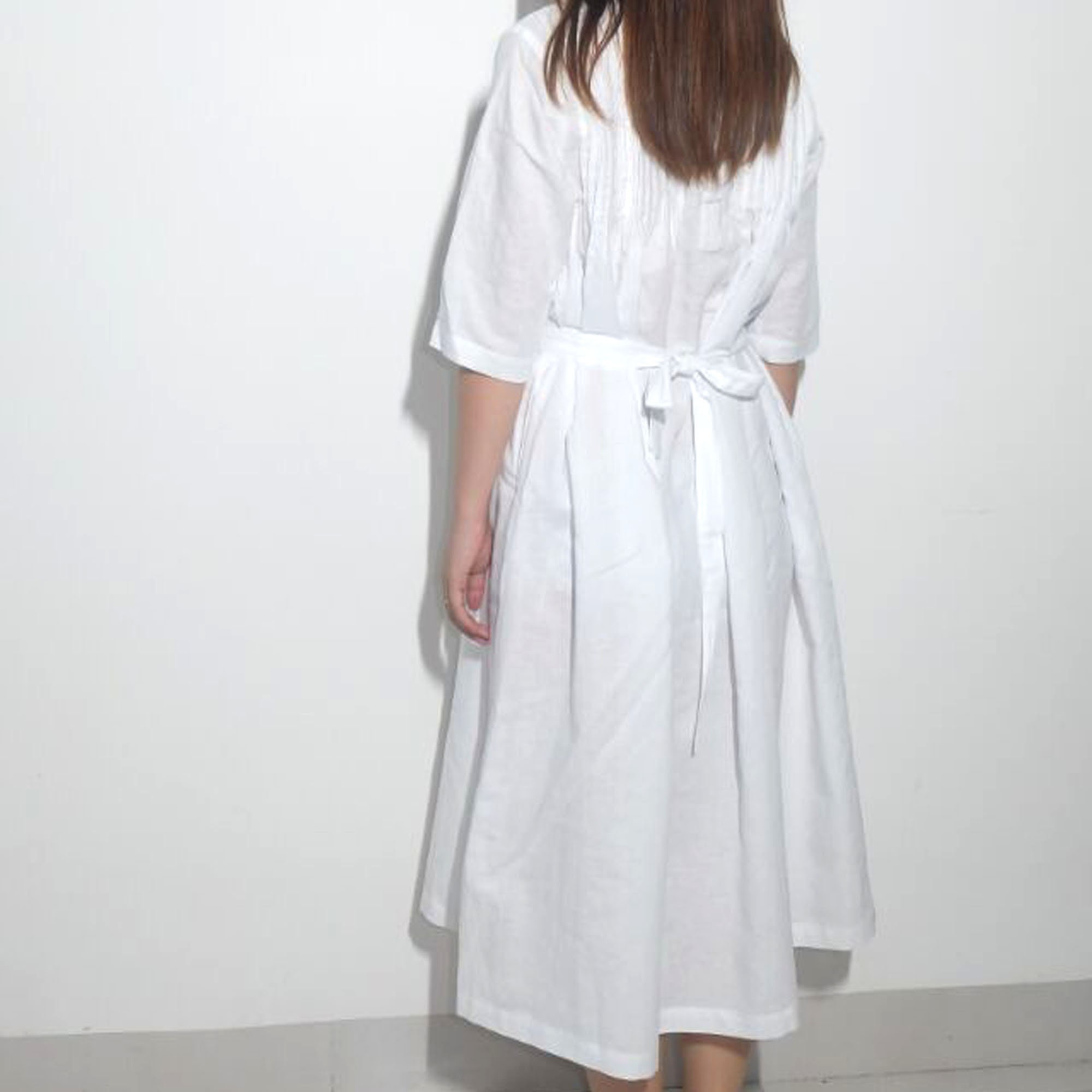 White Soft Washed Linen Women Dresses Summer Women Dresses Any Size ...