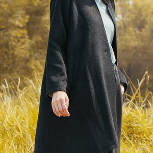 One Button Women Wool Coat Fall Wool Jacket Wool Jackets - Etsy