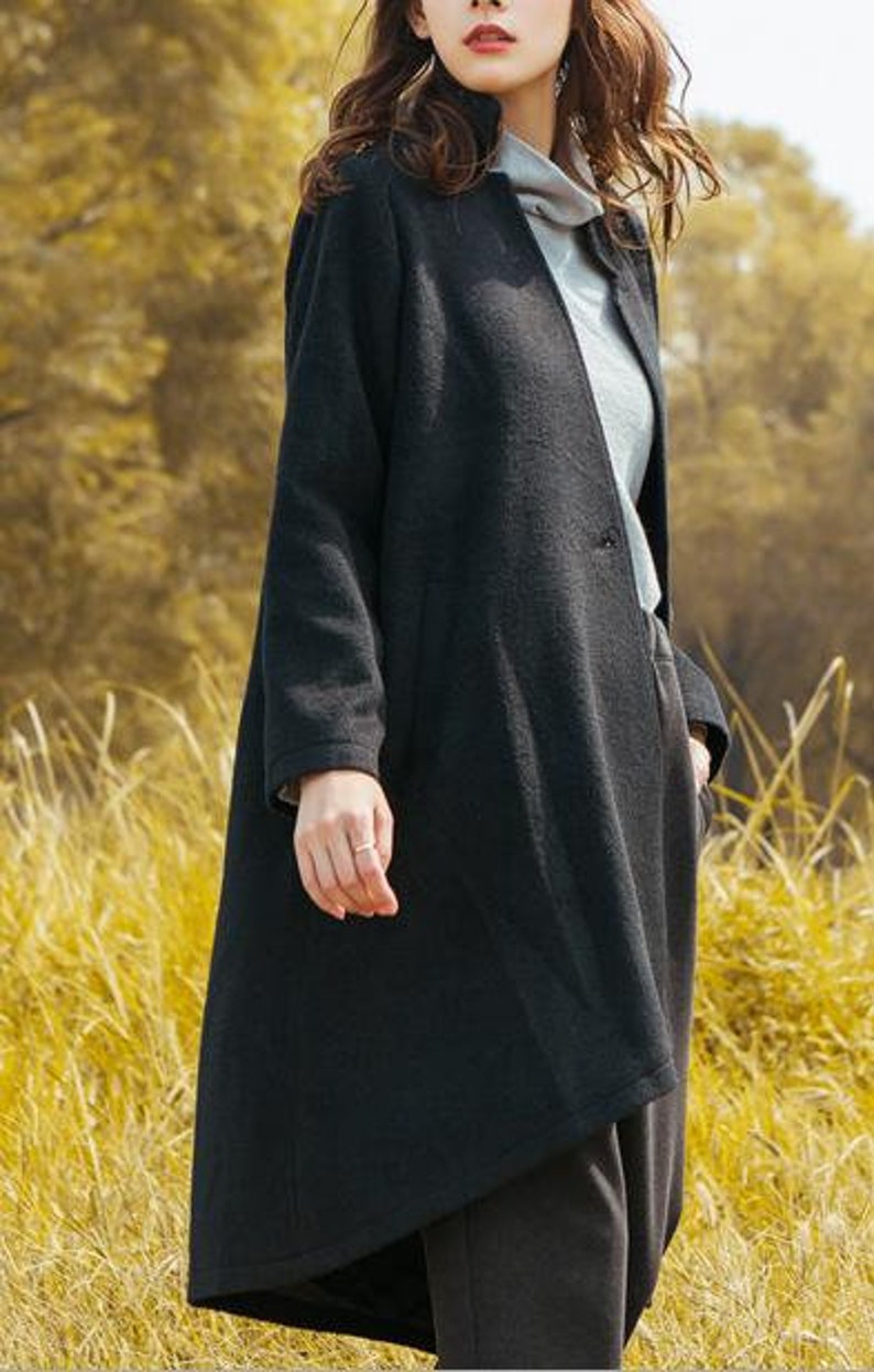 One Button Women Wool Coat Fall Wool Jacket Wool Jackets - Etsy