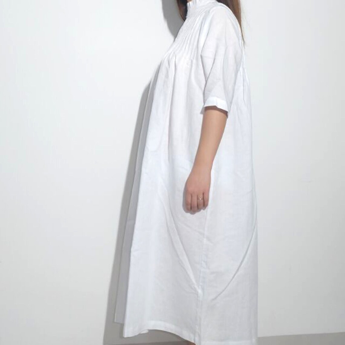 White Soft Washed Linen Women Dresses Summer Women Dresses Any Size ...