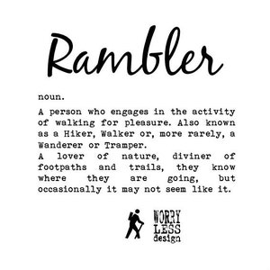 Walking Gift - Rambler Definition Print. Personalised Hiking Gifts ...
