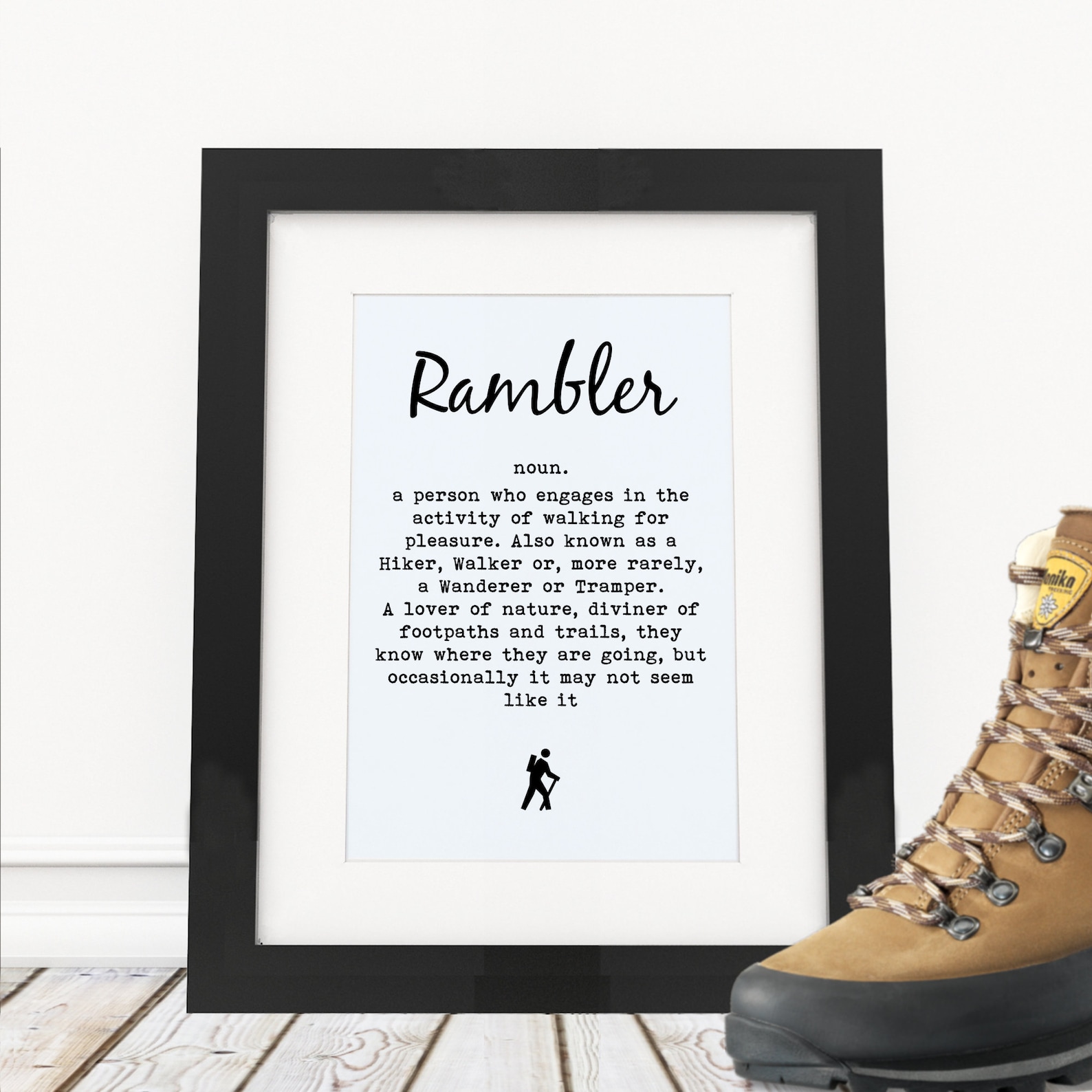 Walking Gift Rambler Definition Print. Personalised Hiking - Etsy