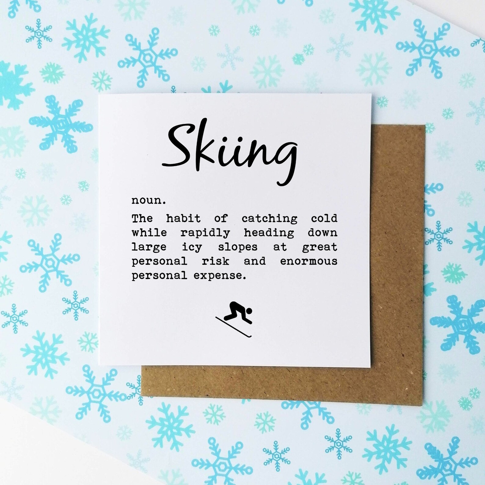 Skiing Definition Skiing Card Funny Skiing. Ski Card Card | Etsy
