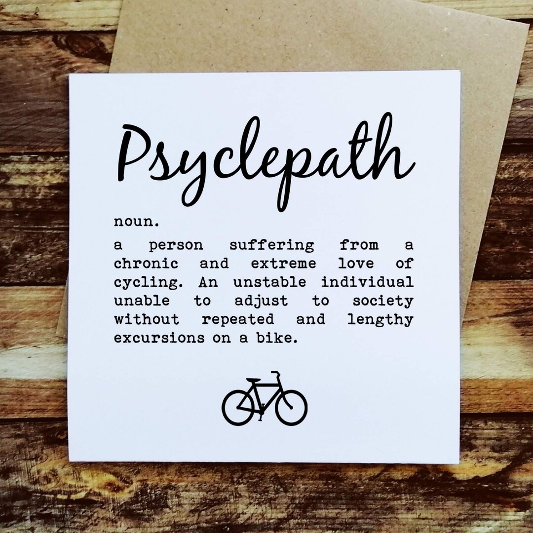 Psyclepath Cycling Card, Bike Card, Cyclist Card, Card for Cyclist ...