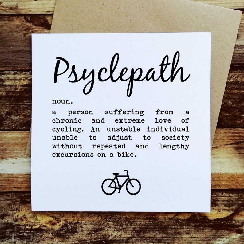 Psyclepath Cycling Card Bike Card Cyclist Card Card for - Etsy