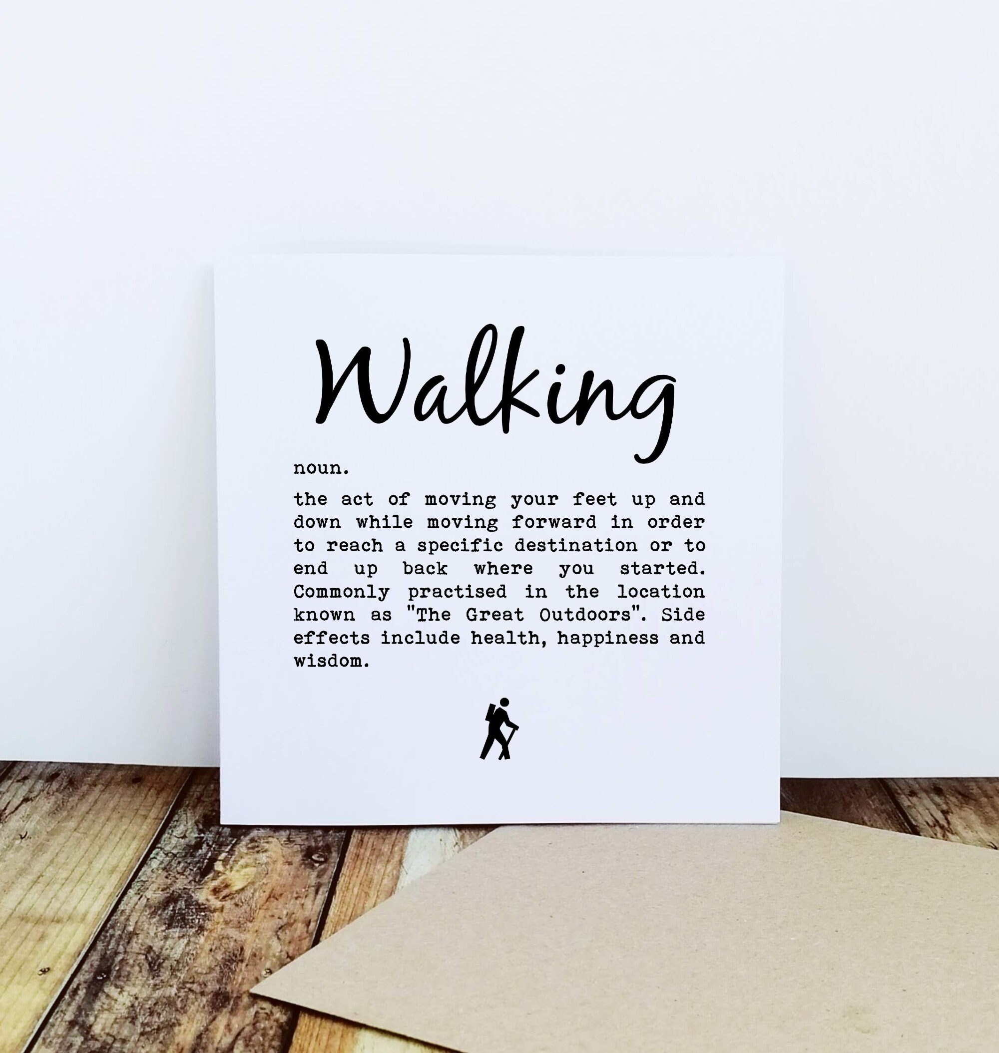 Walking Card Walking Definition. Walkers Card Hiking Card - Etsy UK