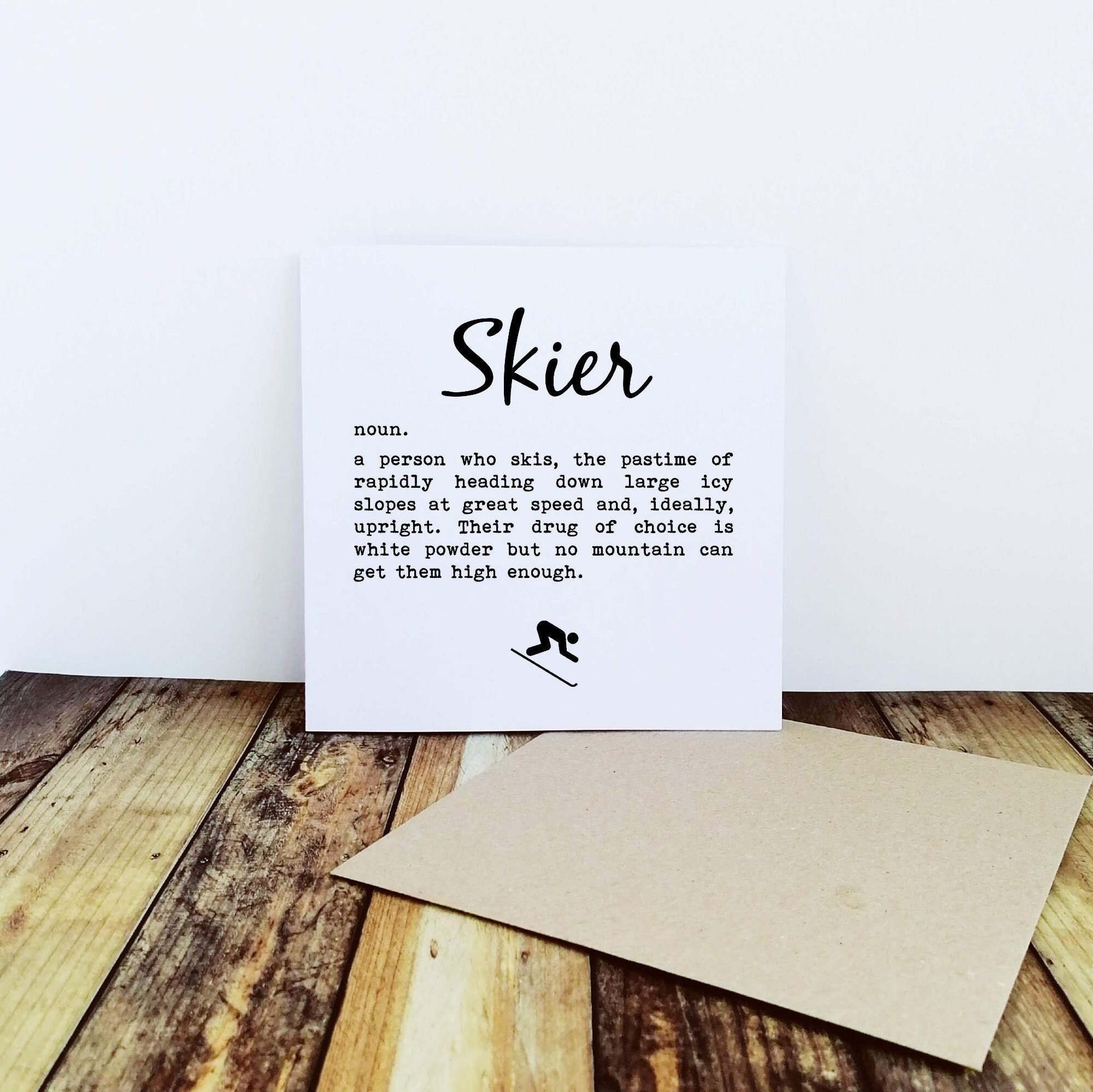 Skiing Card, Funny Skiing. Ski Card, Card for Skier, Winter Sports Card ...