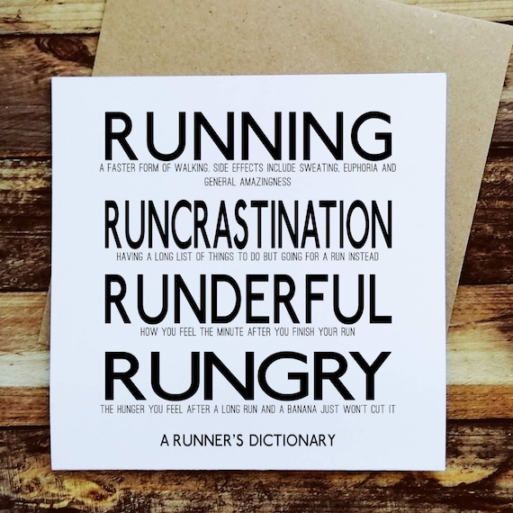 Running Card A Runner's Dictionary....cards for Runners - Etsy UK