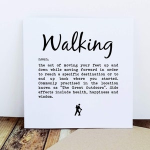 Walking Card - Walking Definition. Walkers Card, Hiking Card, Rambler ...