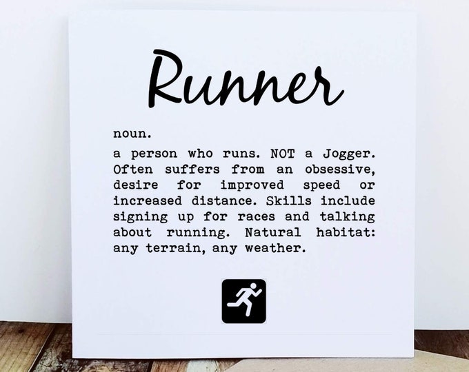 Runner Definition Running Card, Runner Card, Card for a Runner ...