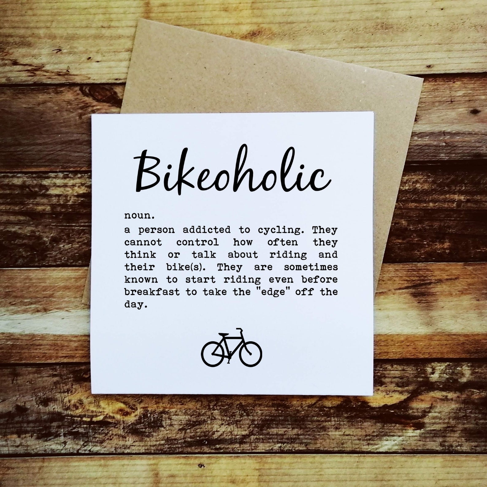 Bikeoholic - Cycling Card, Bike Card, Cyclist Card, Card for Cyclist ...