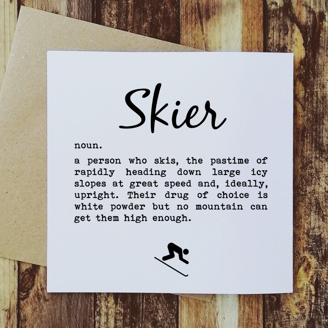 Skiing Card Funny Skiing. Ski Card Card for Skier Winter - Etsy UK