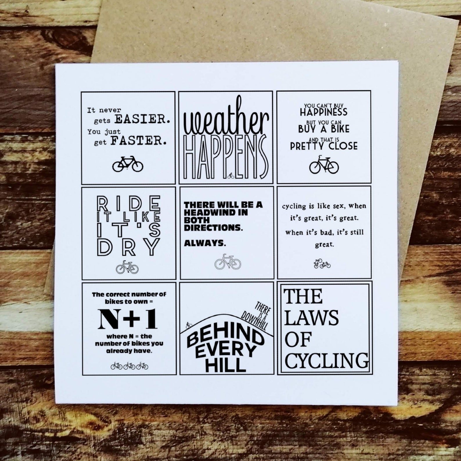 The Laws of Cycling Cycling Card Bike Card Cyclist Card - Etsy UK