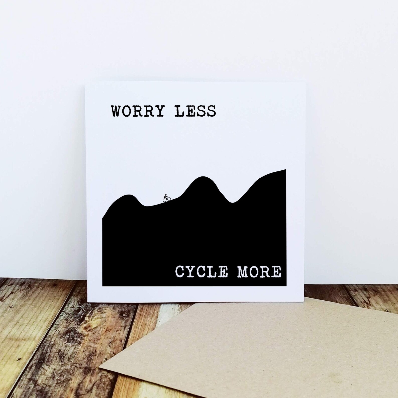 Worry Less Cycle More Cycling Card Bike Card Cyclist | Etsy UK
