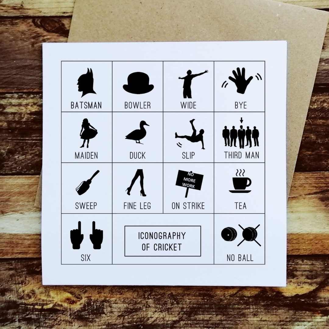 Cricket Card Iconography of Cricket. Cricketer Card, Card for Cricketer ...