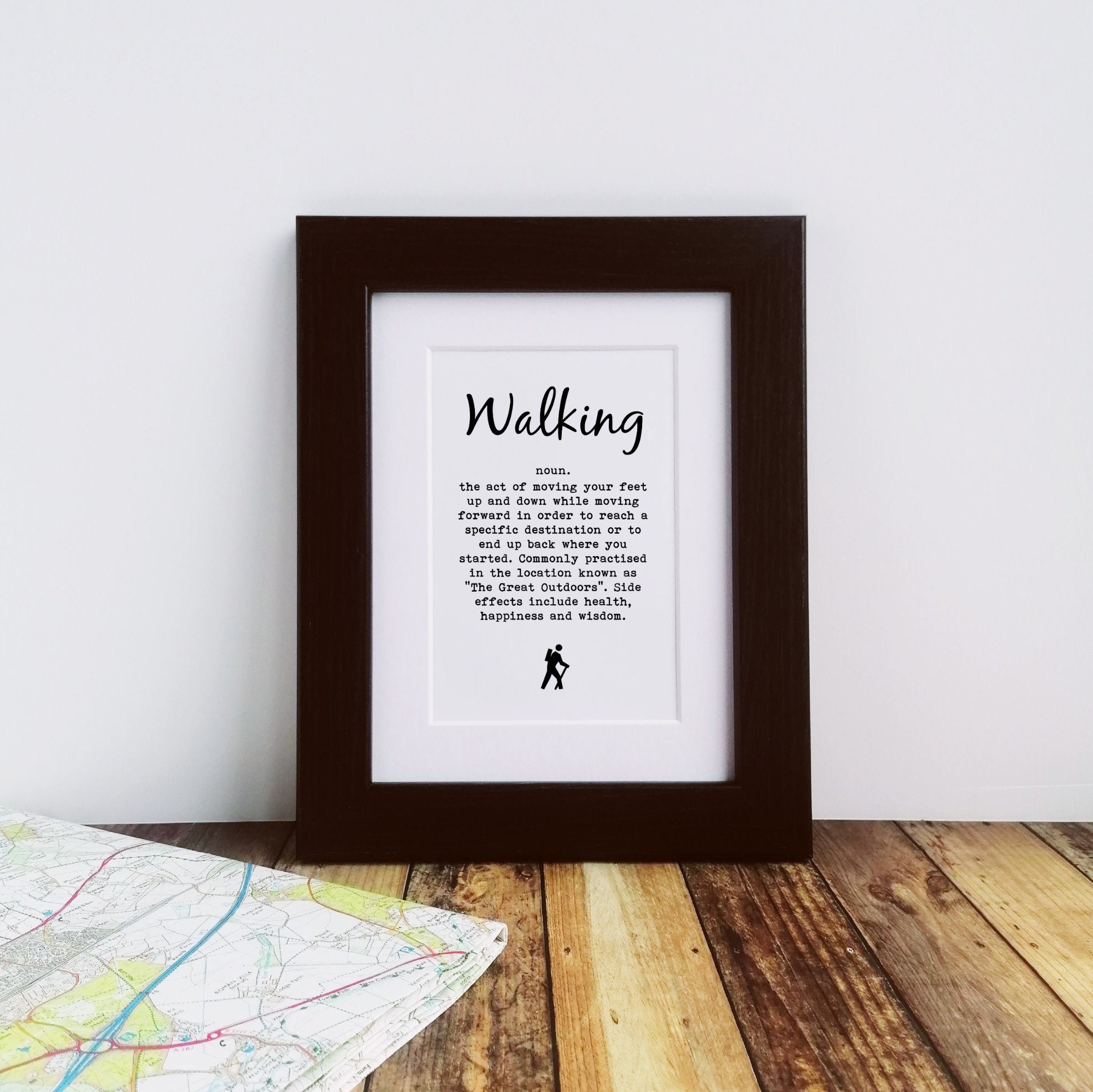 Walking Gift Framed Print Walker Gift. Rambler Gift Funny | Etsy