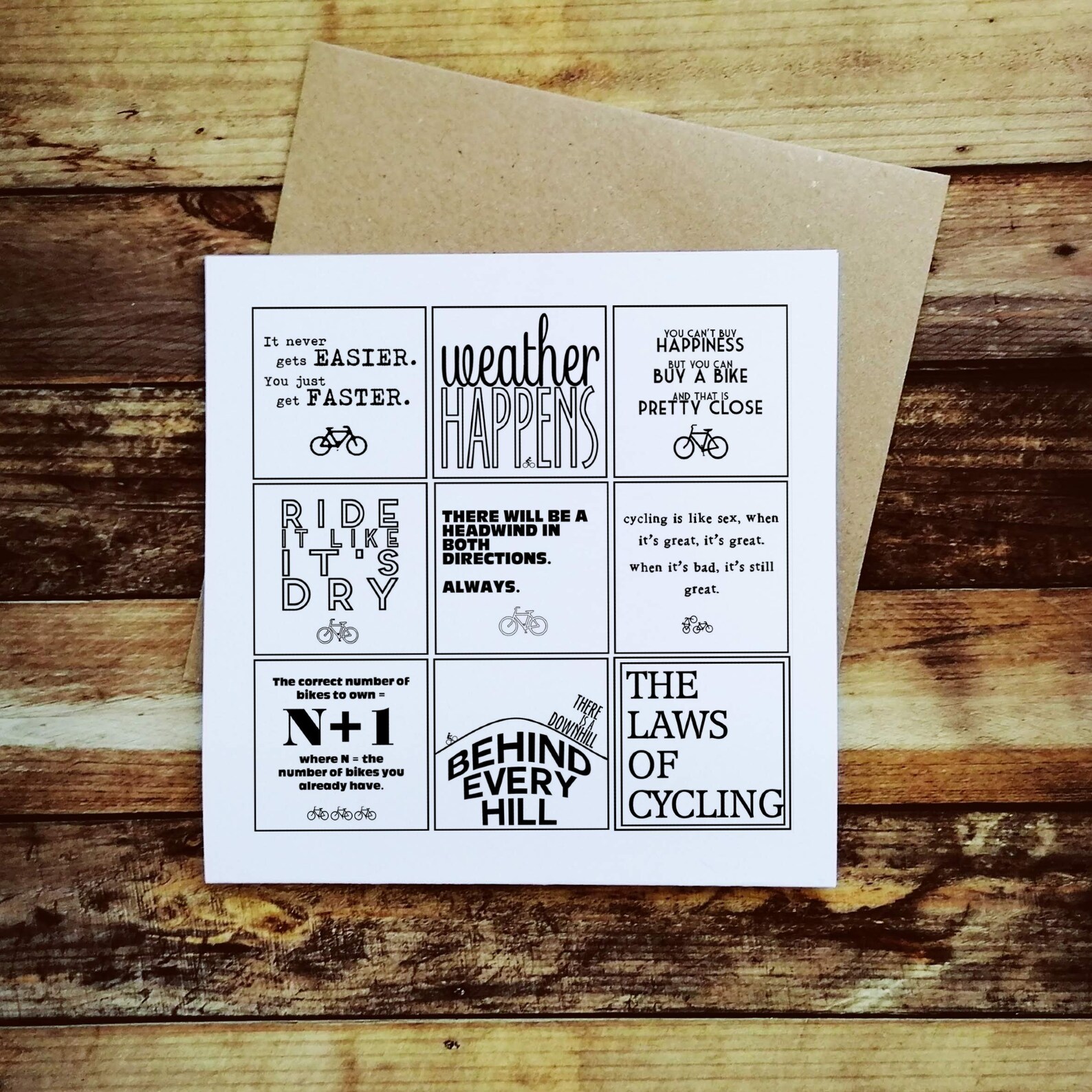 The Laws of Cycling Cycling Card Bike Card Cyclist Card | Etsy