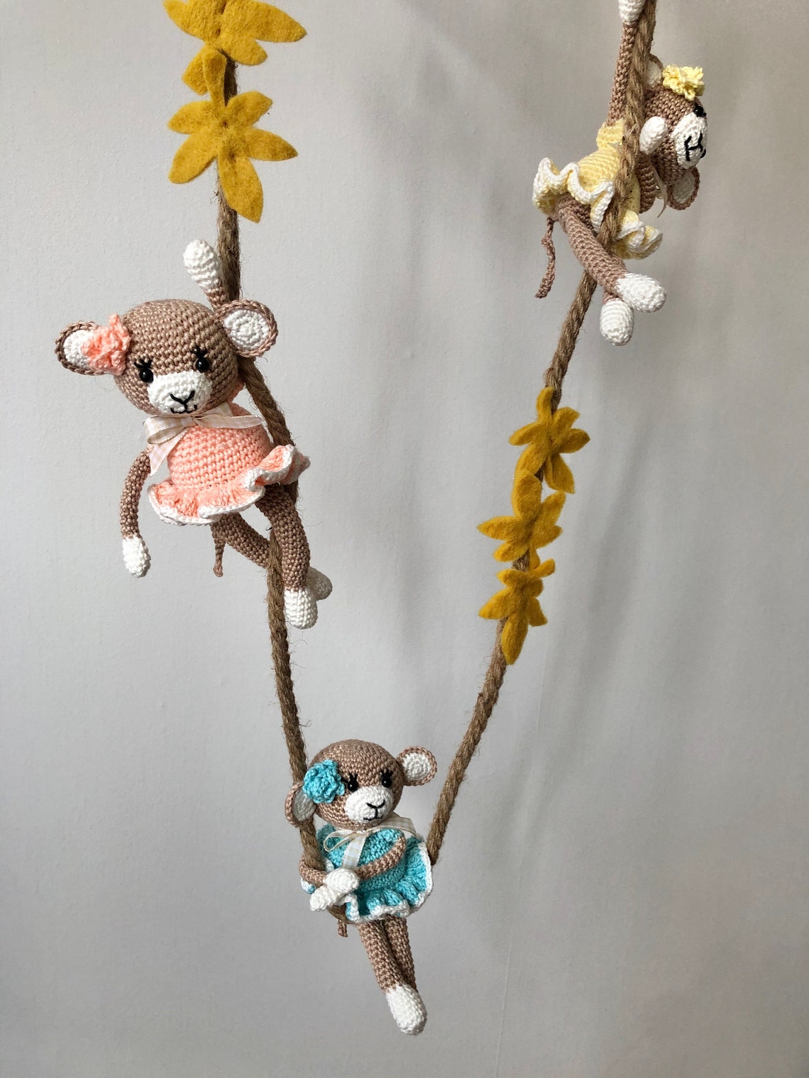 Crochet Baby Mobile/ Crochet Monkey Mobile/ Nursery Decor/ - Etsy
